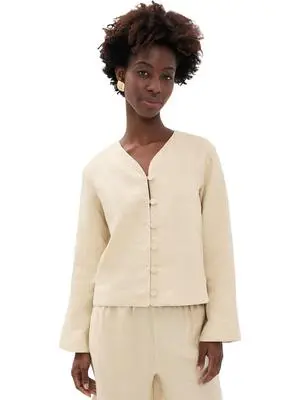 Posse Lucia Linen Blouse - Biscotti