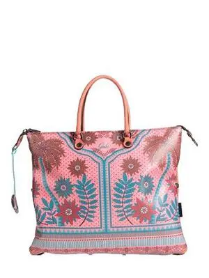 GABS GABS Coral Calfskin Handbag With Floral Print