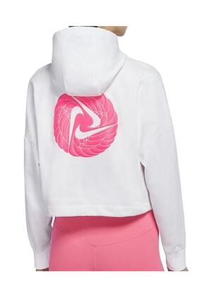 Nike Icon Clash Cropped Training Hoodie - White/pink