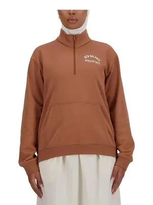 NEW BALANCE Sportswear Quarter Zip Top - Brown