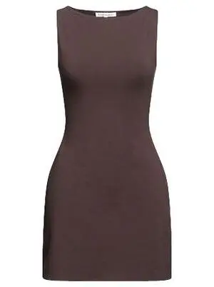 REFORMATION Organic Cotton Elastane Bodycon Mini Dress - Brown