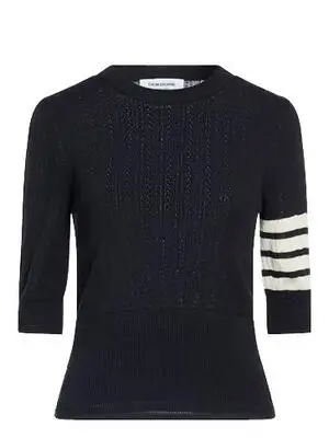 Thom Browne Thom Browne Cotton And Silk Knit Sweater Navy