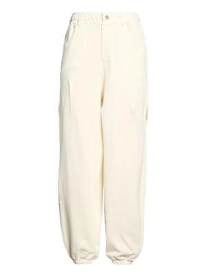 DISCLAIMER Cream Cotton Track Pants Cream