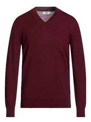 Iceberg Wool V-neck Long Sleeve Sweater - Red