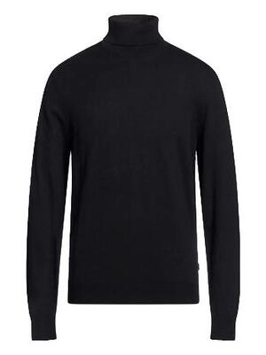 JACK & JONES Turtleneck Size Cotton, Recycled Polyester - Black