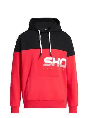 SHOE Cotton Elastane Two-tone Logo Hoodie - Red