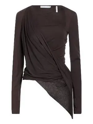 Helmut Lang Draped Jersey Top - Brown