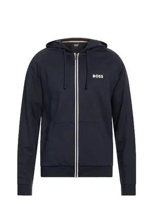 BOSS Cotton French Terry Zip-up Hoodie - Navy