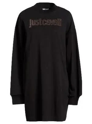 Just Cavalli Long Sleeve Crewneck Mini Dress - Black