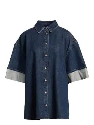 7 For All Mankind Cotton Elastane Denim Shirt - Blue