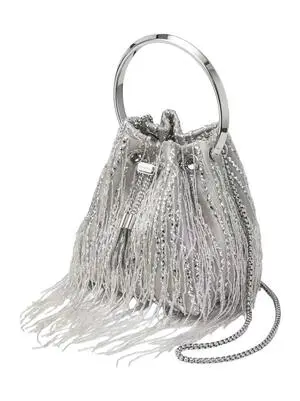 JIMMY CHOO Bon Bon Fringe Bucket Bag - Silver