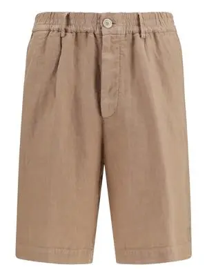 Brunello Cucinelli Lightweight Linen Shorts - Brown