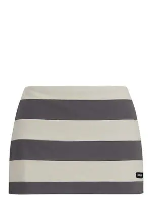 Miu Miu Striped Cotton Mini Skirt - Multicolour