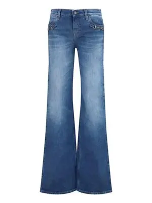 Gucci Gucci Stretch Cotton Jeans With Horsebit Detail Blue