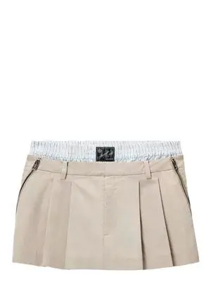 Alexander Wang Pleated Zip-detail Skort - Neutrals