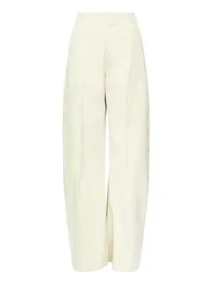 MAISON MARGIELA Off-white Cotton Twill Wide-leg Trousers - Neutrals