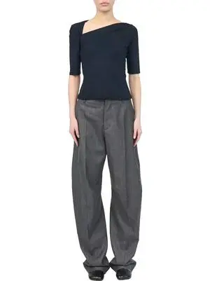 MAISON MARGIELA Asymmetric Jersey Top - Black