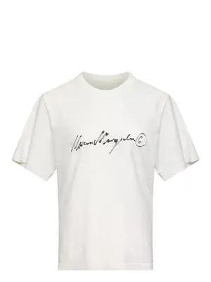 MAISON MARGIELA Overdyed Handwritten-print T-shirt - White