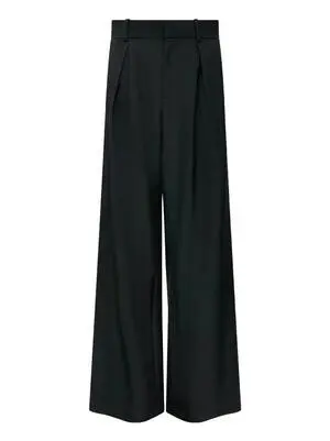 MAISON MARGIELA Wool Blend Pleated Trousers - Black