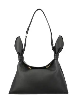 Loewe Paseo Knotted Leather Shoulder Bag - Black