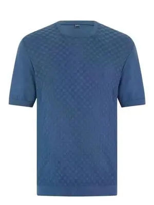 FEDELI Check-pattern Short-sleeve T-shirt