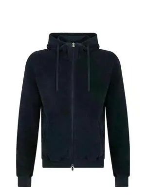 Fedeli Zip-up Drawstring Hoodie - Blue