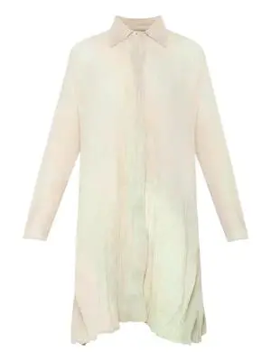 GONGDID DESIGN Crinkled-effect Mini Shirt Dress - Neutrals