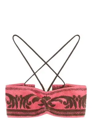 Valentino Garavani Terry Cloth Top With Shoulder Ties - Pink