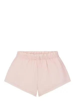 SKIMS Skims Lace-Trim Poplin Shorts Pink