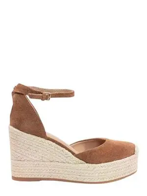 BOSS Suede Wedge Sandals - Brown