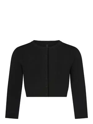 SKIMS Skims Cropped Knit Cardigan With Crew Neckline And 3/4 Sleeves