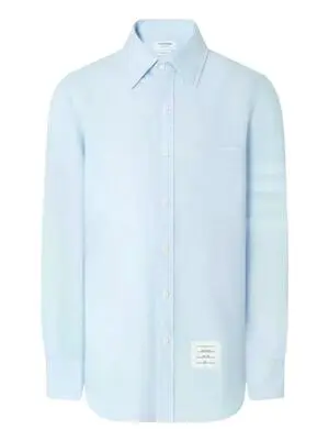 Thom Browne 4-bar Linen Shirt - Blue