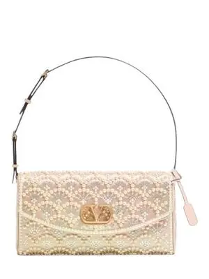 Valentino Garavani Small Embellished Shoulder Bag - Neutrals