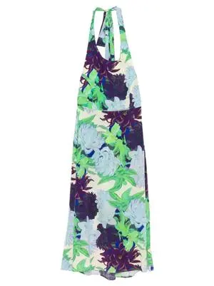 PSOPHIA Floral Print Halterneck Maxi Dress - Neutrals