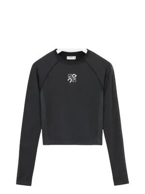 Loewe X On Long-sleeve Knit Top With Reflective Anagram And Logo Print - Black