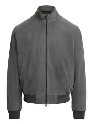 Polo Ralph Lauren Polo Ralph Lauren Suede Bomber Jacket With Stand Collar Grey