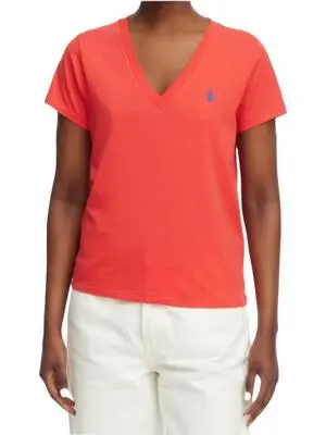 Polo Ralph Lauren V-neck T-shirt With Short Sleeves - Red