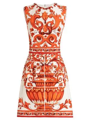 Dolce & Gabbana Majolica Print A-line Dress - Multicolor