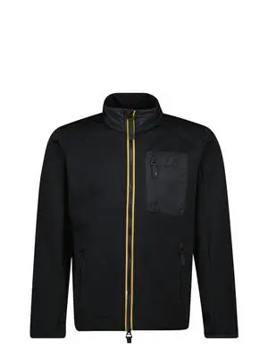 K-WAY Zip-up Jacket With Logo Patch - Black
