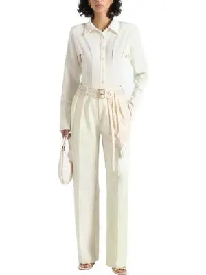Manière De Voir Pascal Double-belt Pleated Trousers - Neutrals