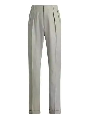 Ralph Lauren Purple Label Gregory Double-pleated Wool Trousers - Grey