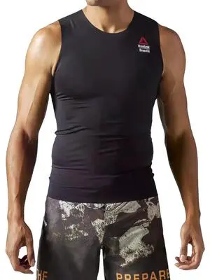 REEBOK Rear-print Sleeveless Tank Top - Black