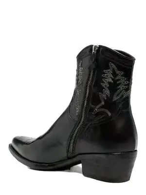 ERALDO Western-style Embroidered Boots - Black