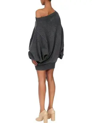 MAISON MARGIELA Mélange Merino Wool Knit Mini Dress - Grey