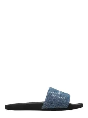 Alexander Wang Sequin Embellished Denim Slides - Blue