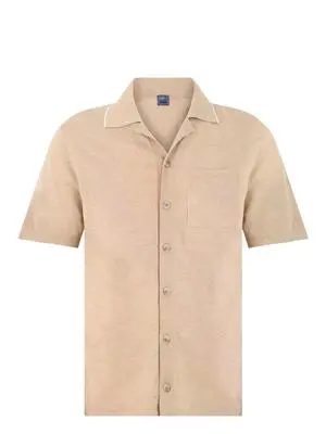 Fedeli Short-sleeve Button-up Shirt - Neutrals