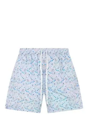 Fedeli Floral Print Swim Shorts - Grey