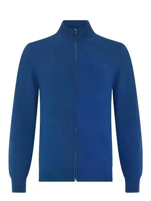 Fedeli Cashmere Zip-up Cardigan - Blue