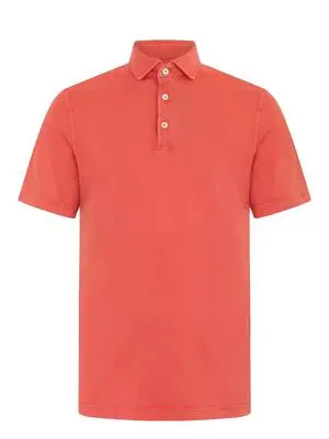 Fedeli Short-sleeve Cotton Polo Shirt - Red
