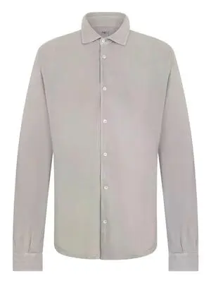 Fedeli Button-up Long-sleeve Shirt - Grey